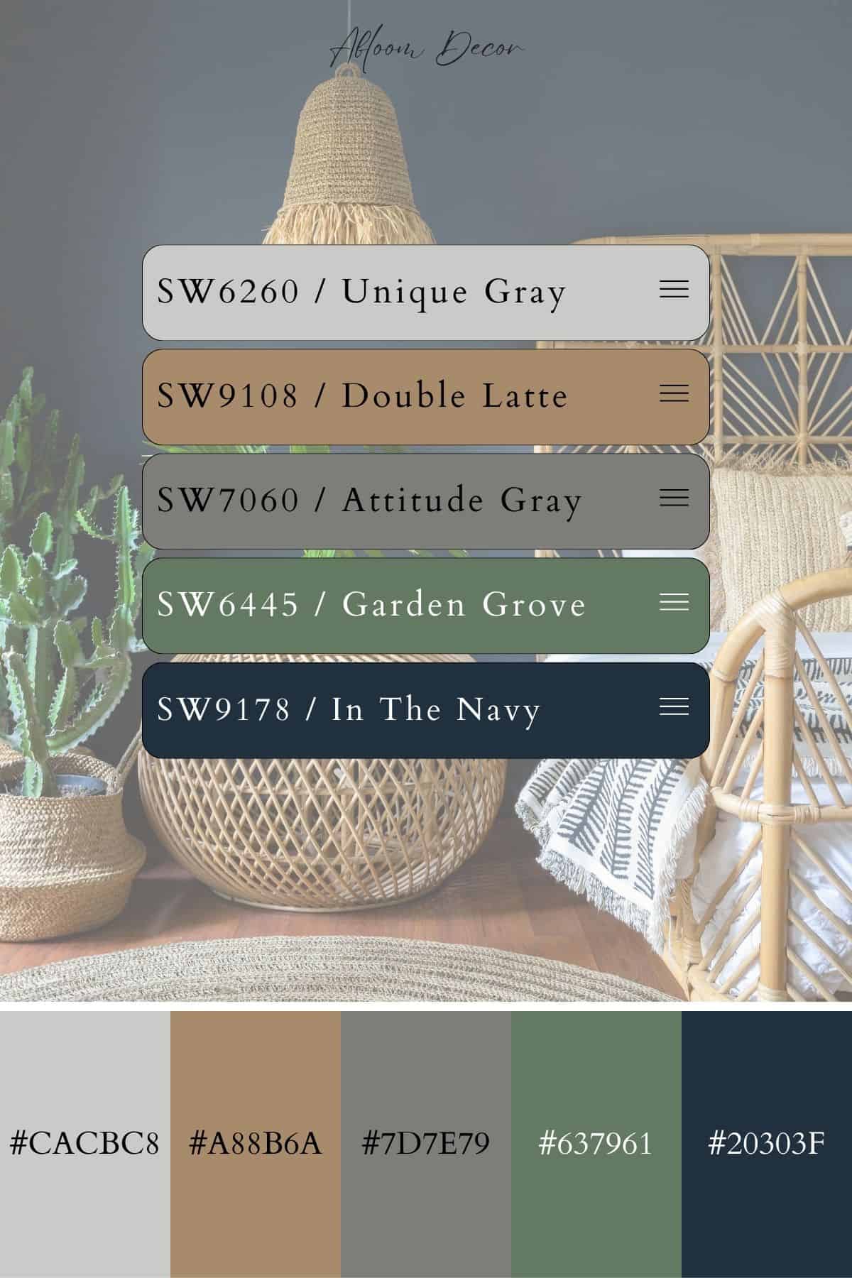 Eclectic Navy Blue and Green Color Palette for the Home