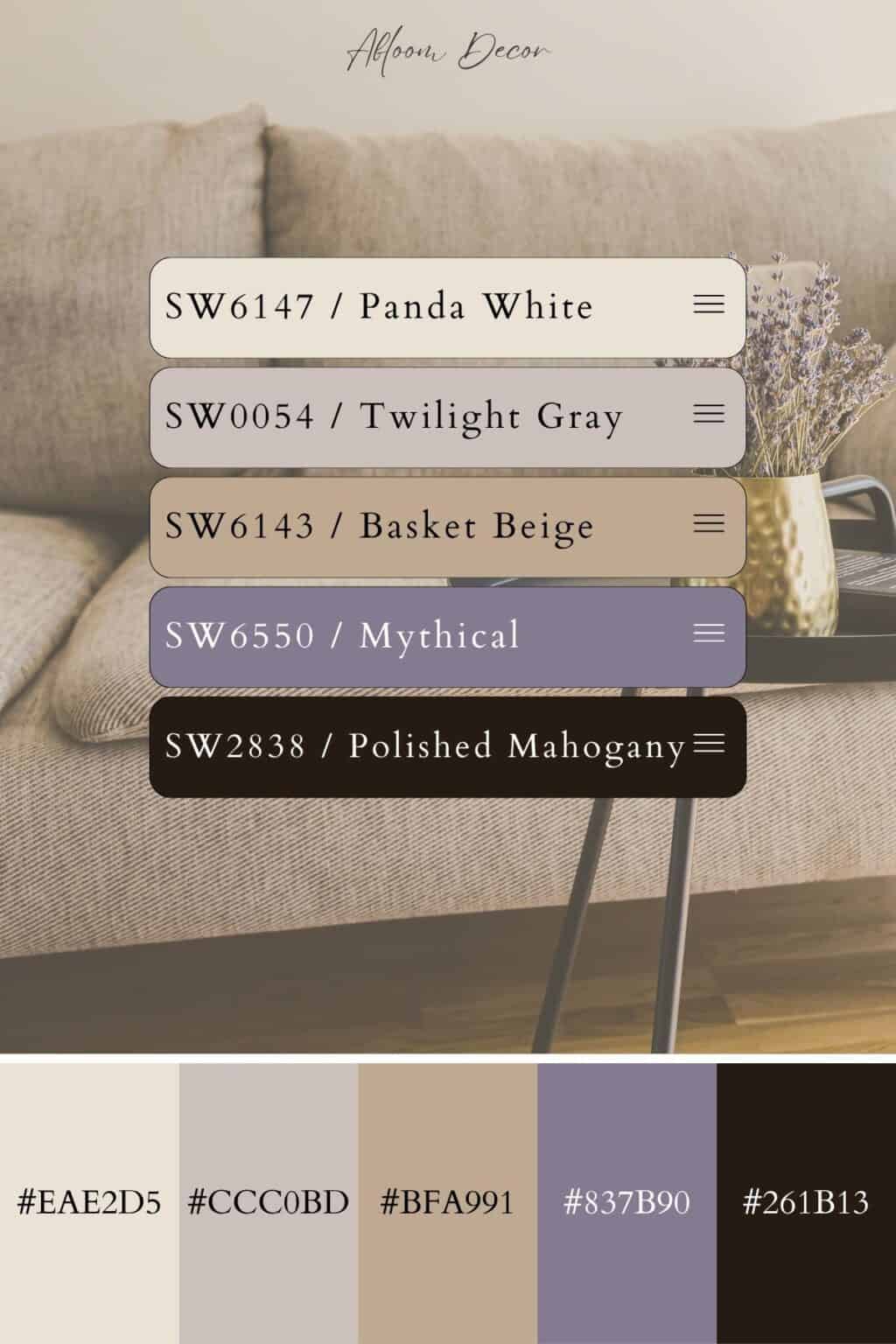 Deep Purple Color Palette with Shades of Beige