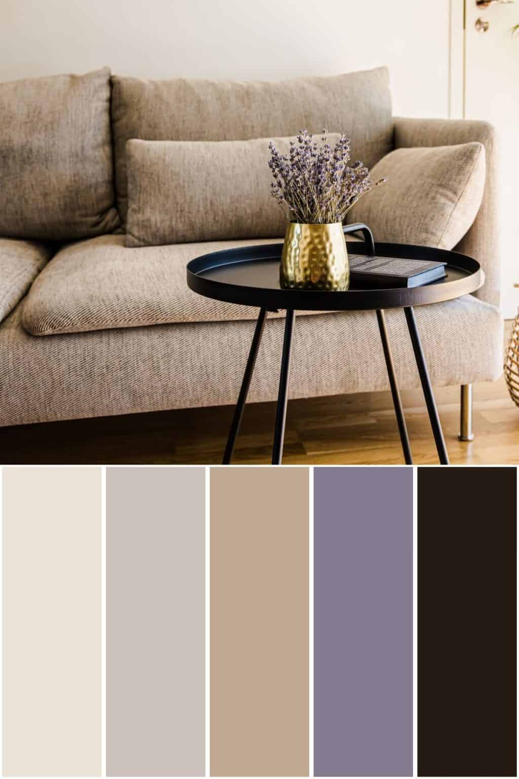 Deep Purple Color Palette with Shades of Beige