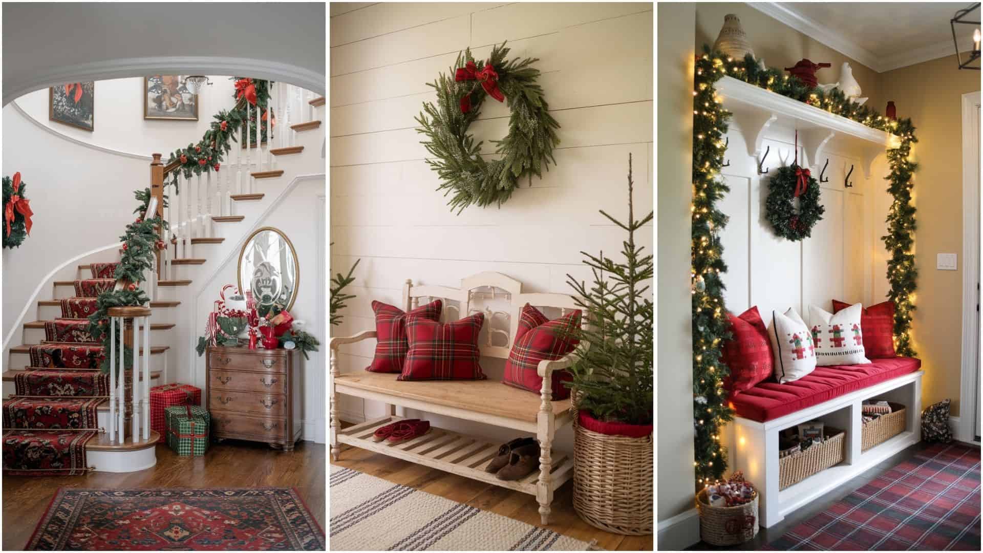 15 Festive Christmas Entryway Decor Ideas You'll Love