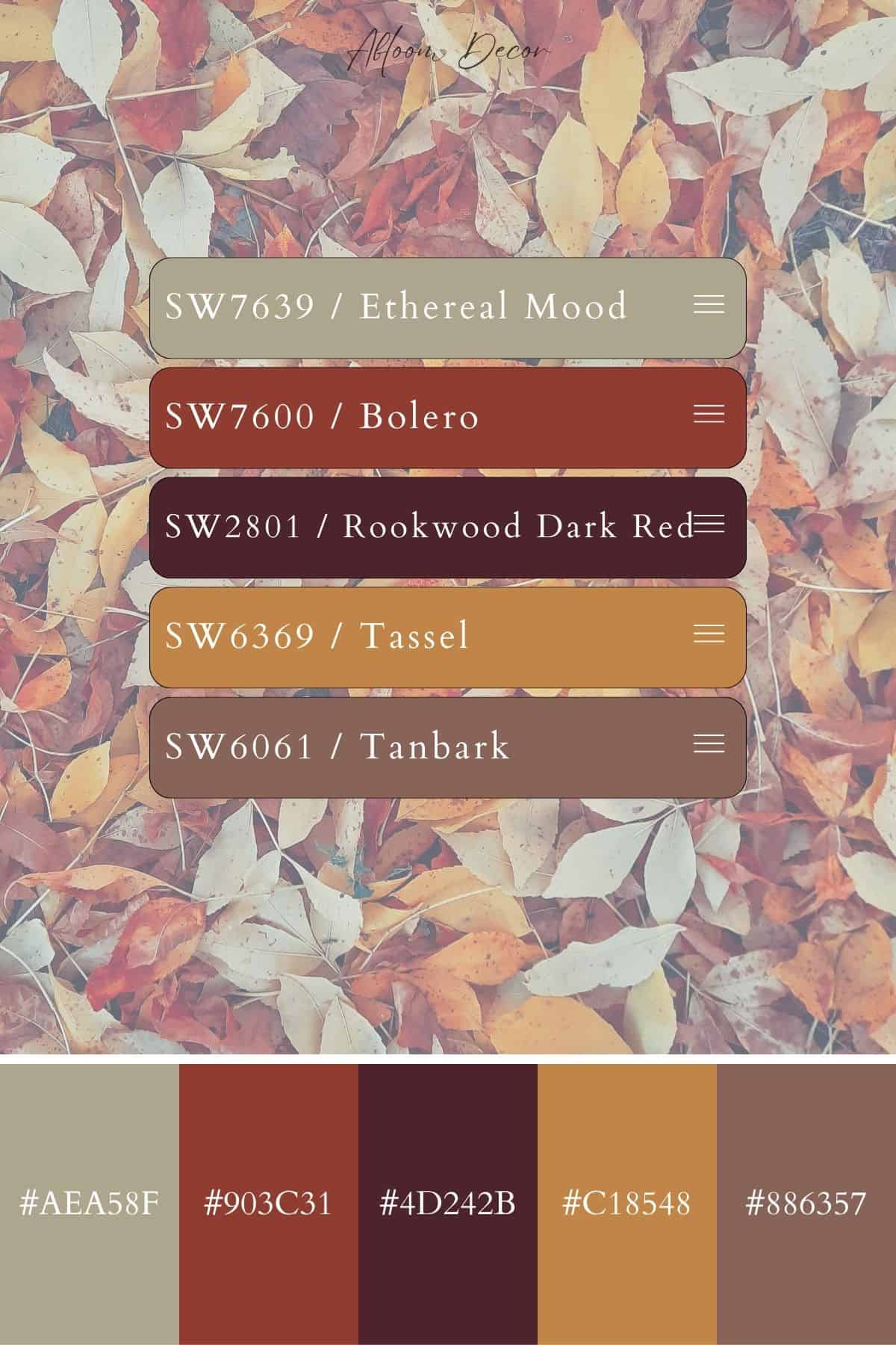 Fall Color Palette Inspired by Fall Leaves - With Hex Codes