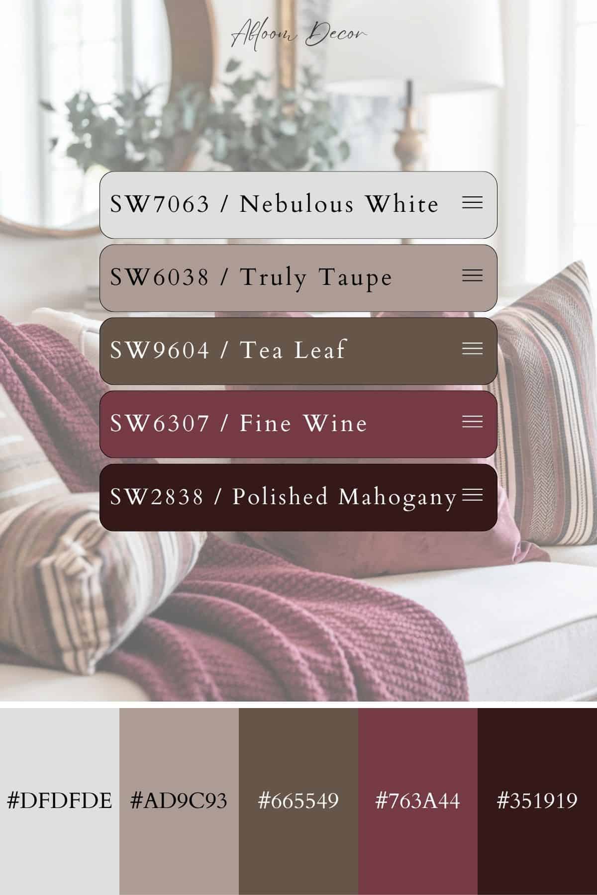 Burgundy Color Palettes Perfect for Interior Design