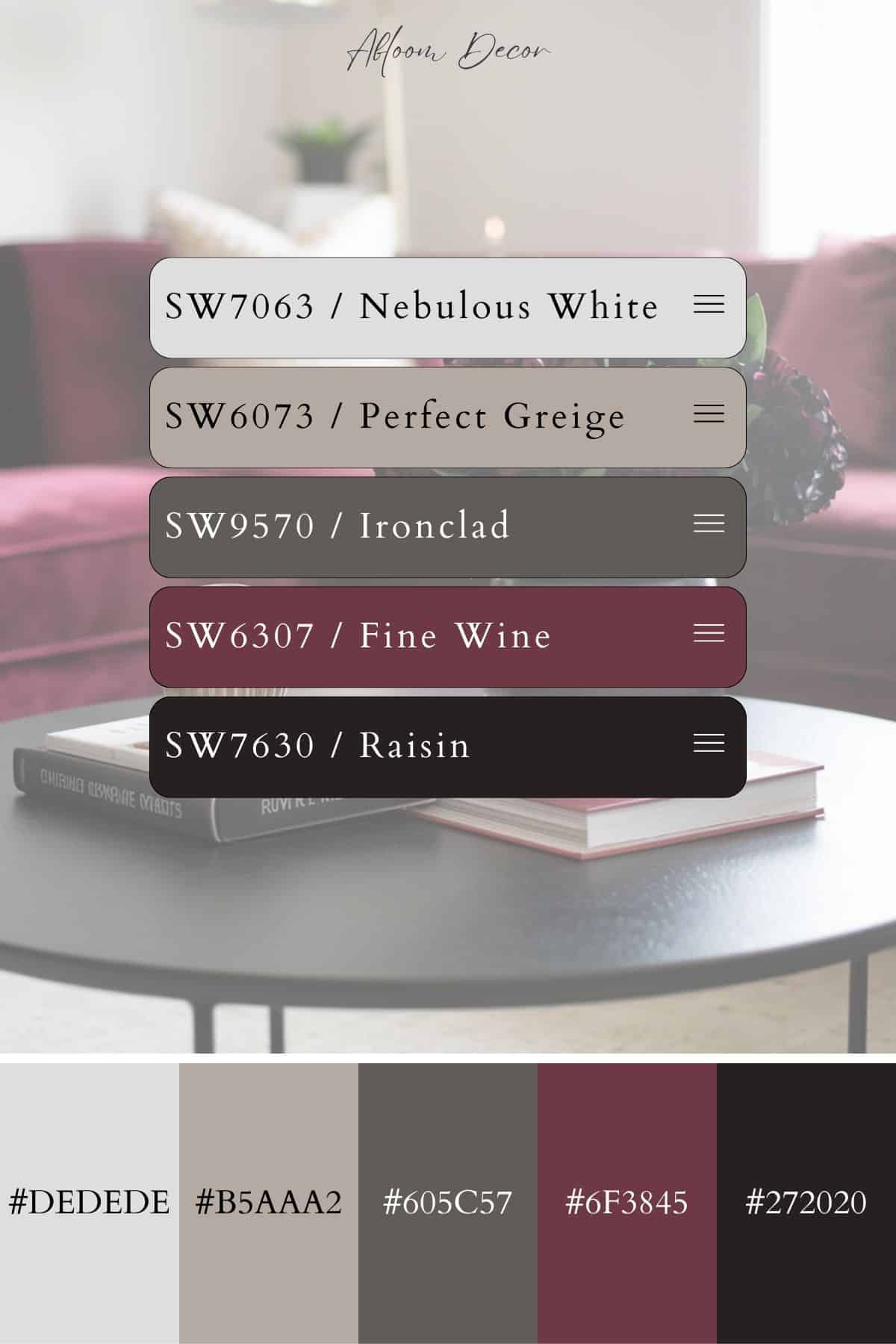 Burgundy Color Palettes Perfect for Interior Design