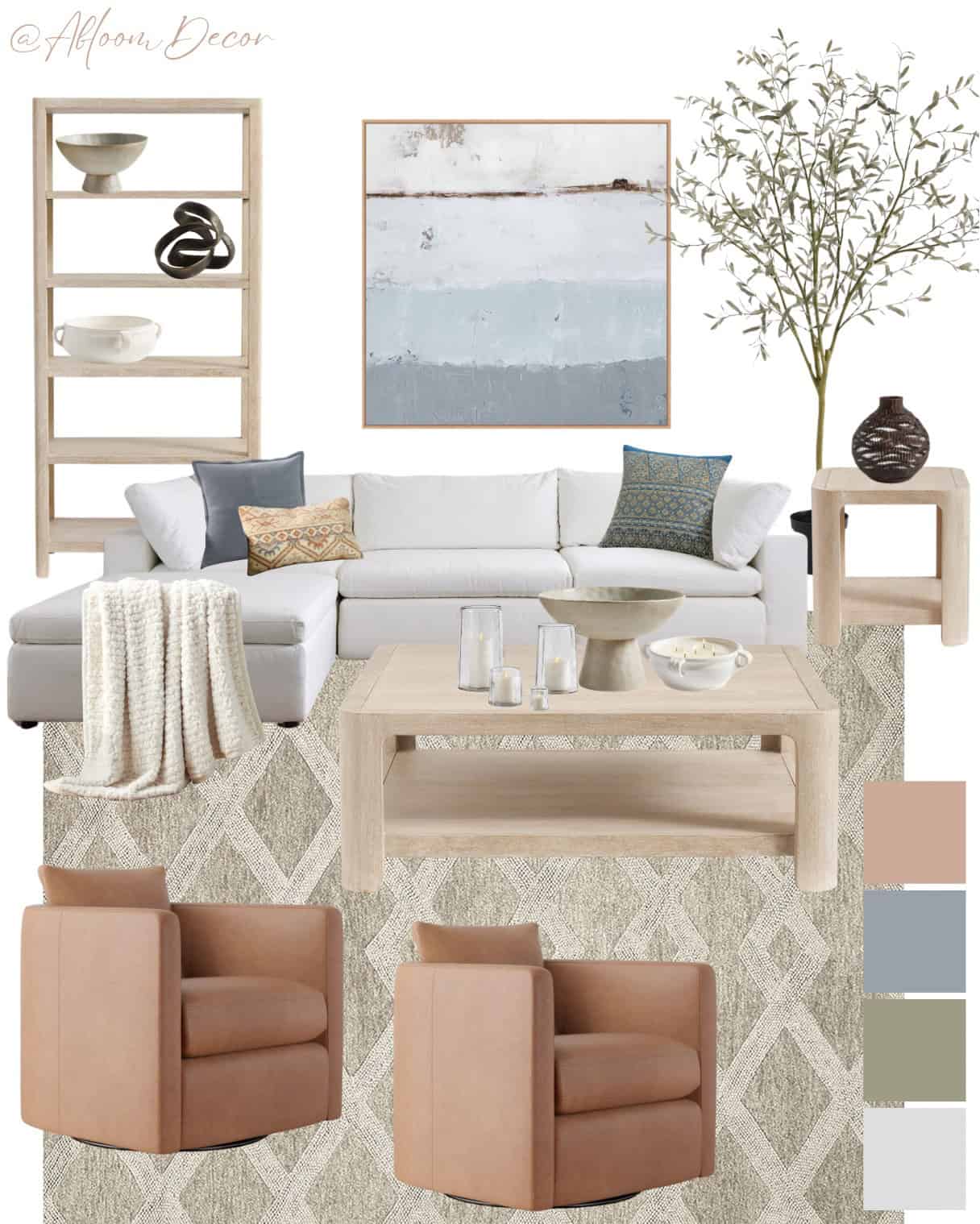 Pacific Coastal Living Room Design - Abloom Decor