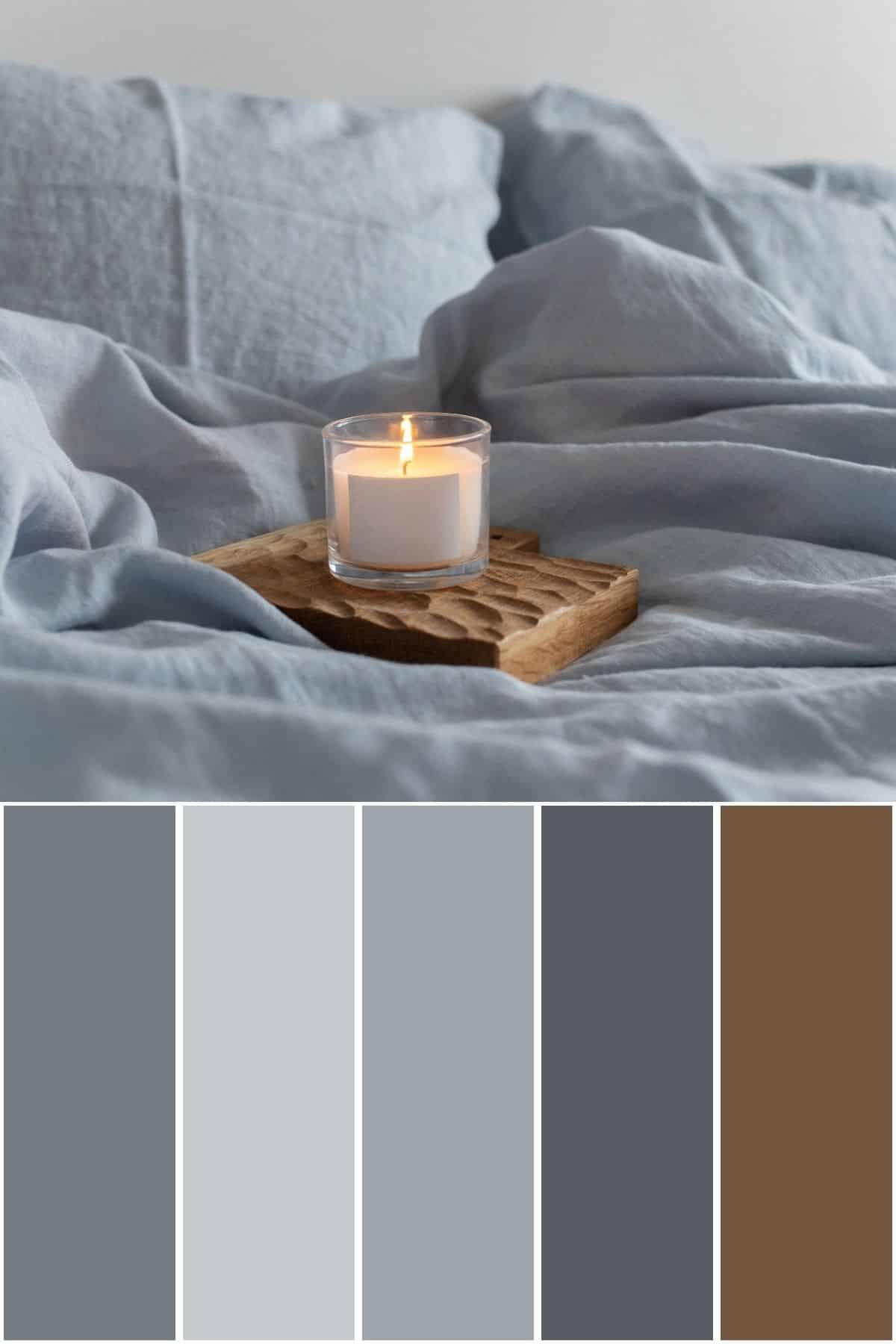 Beige and Blue Color Palette With Paint Colors and Hex Codes