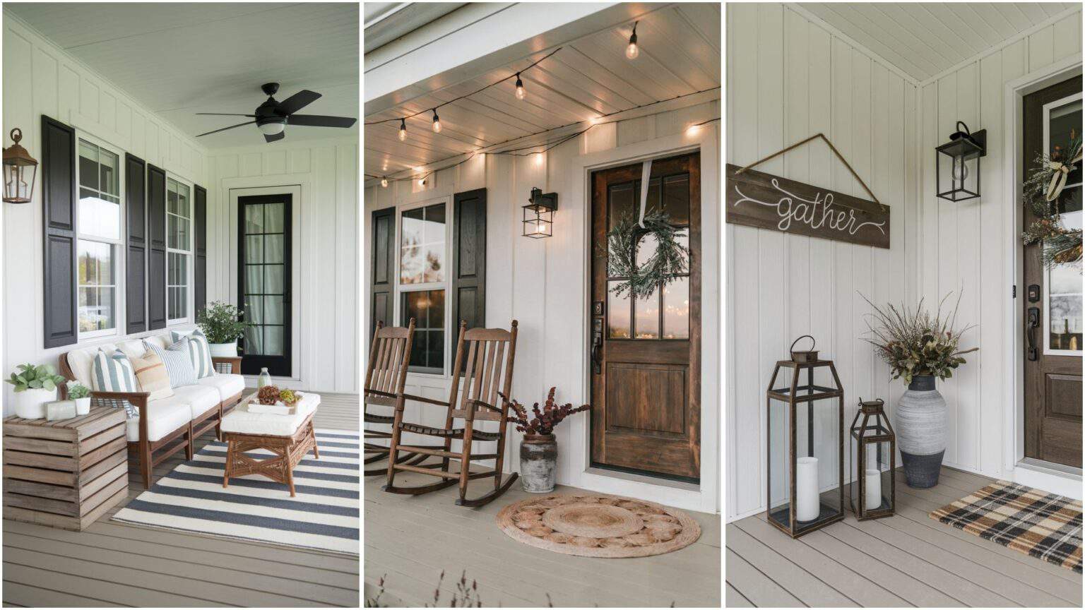 Farmhouse Front Porches For a Cozy Welcome - Abloom Decor