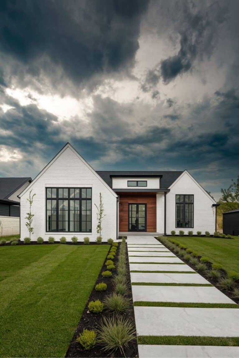 18 White Brick House Exterior Design Ideas