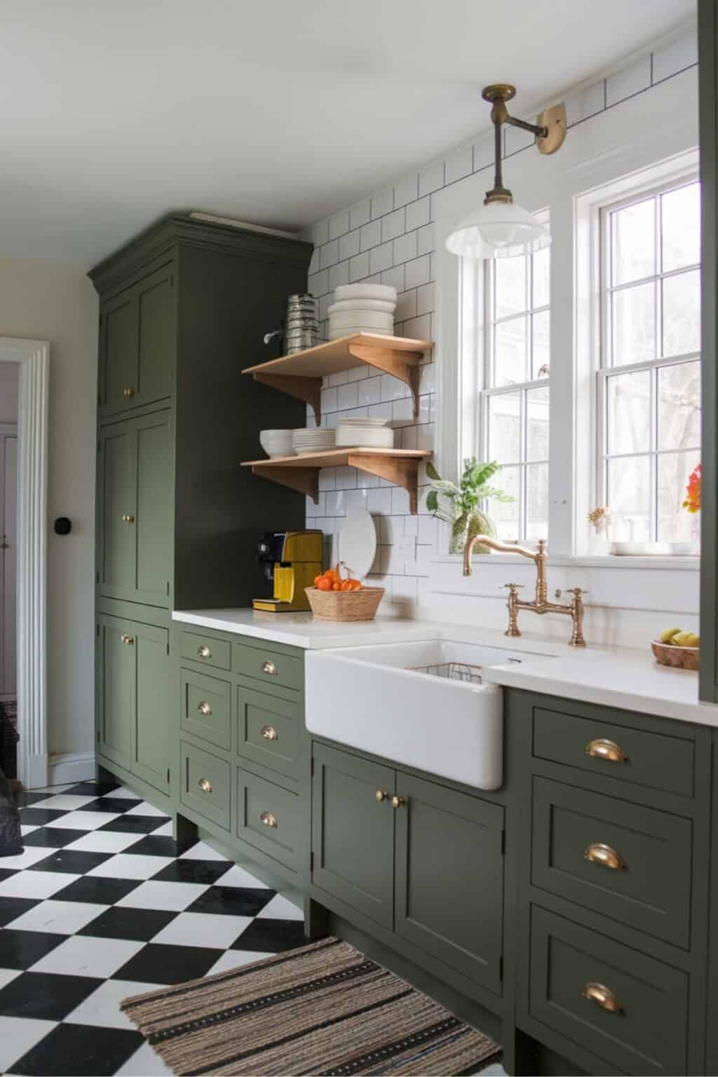 20 Stunning Kitchens with Green Kitchcen Cabinets