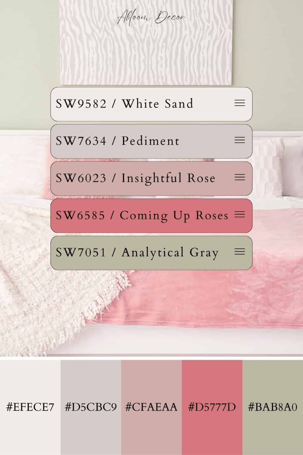 Bright Pink and Green Color Palette With Paint Colors
