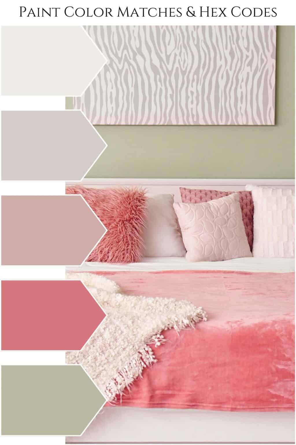 Bright Pink and Green Color Palette With Paint Colors