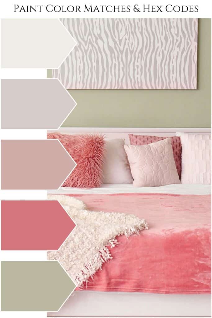 Bright Pink and Green Color Palette With Paint Colors