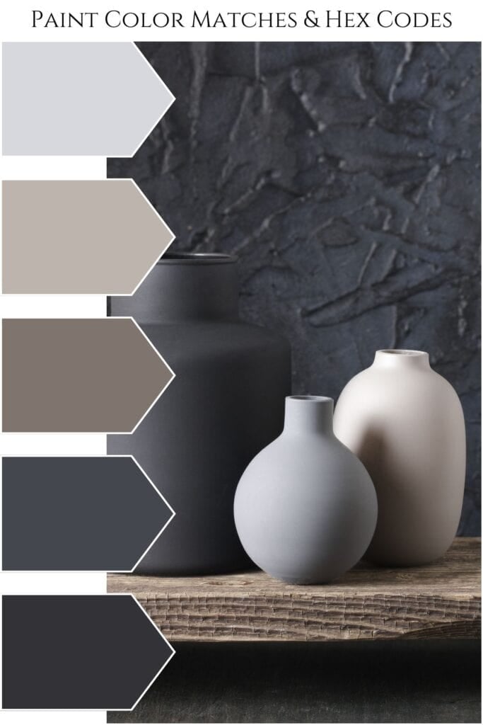 Charcoal Color Palette With Hex Codes and Paint Colors