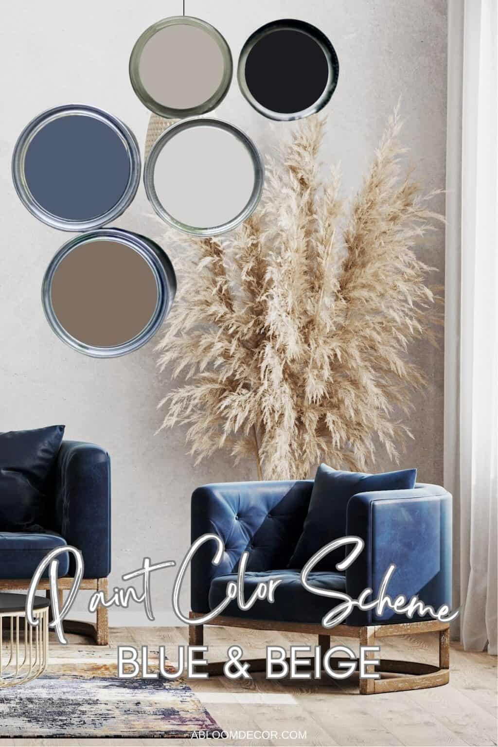 Neutral and Navy Color Palette With Paint Colors