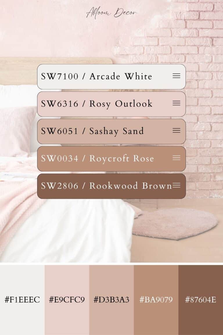Soft Pink Color Palette With Paint Color Matches