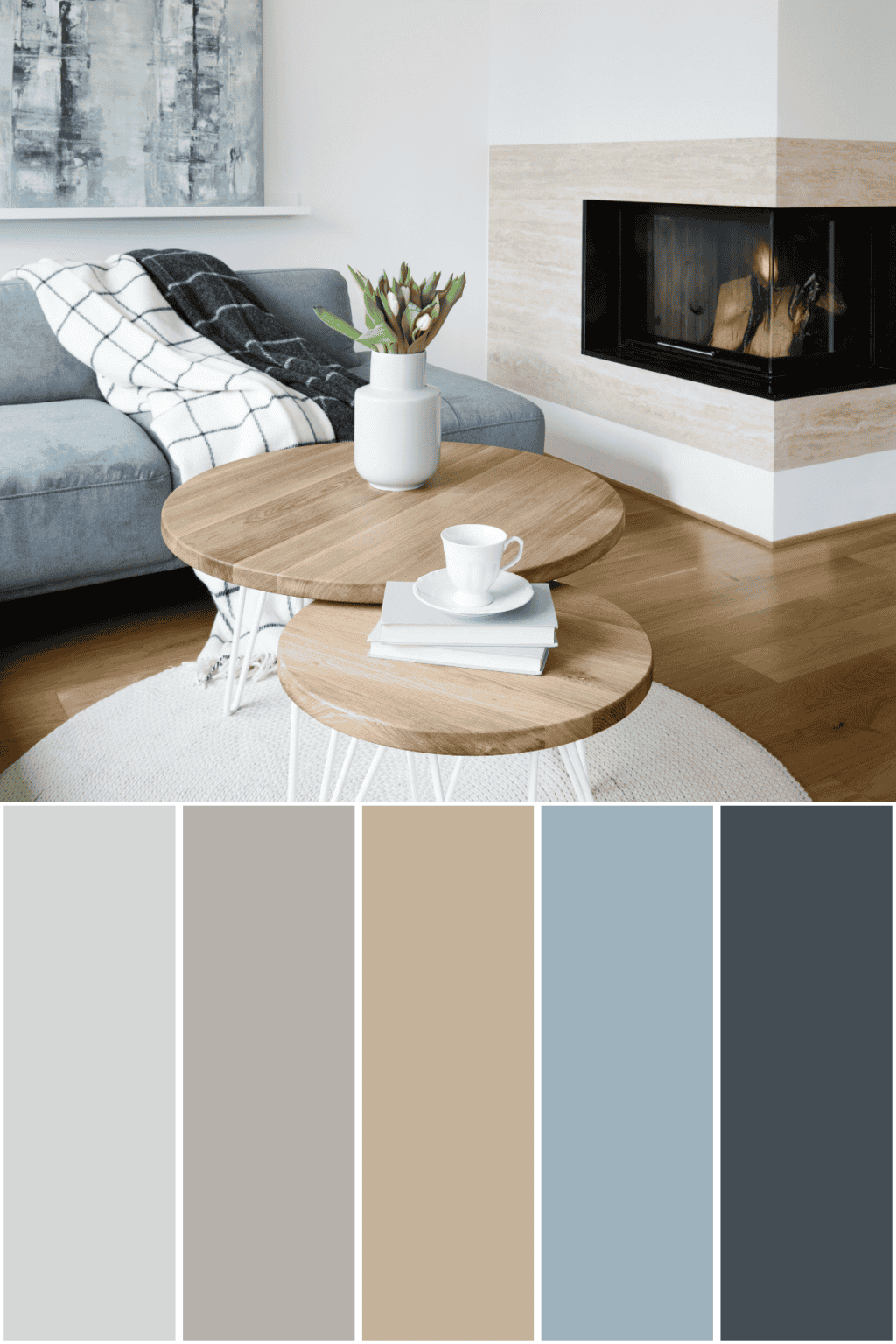 Beige and Blue Color Palette With Paint Colors and Hex Codes