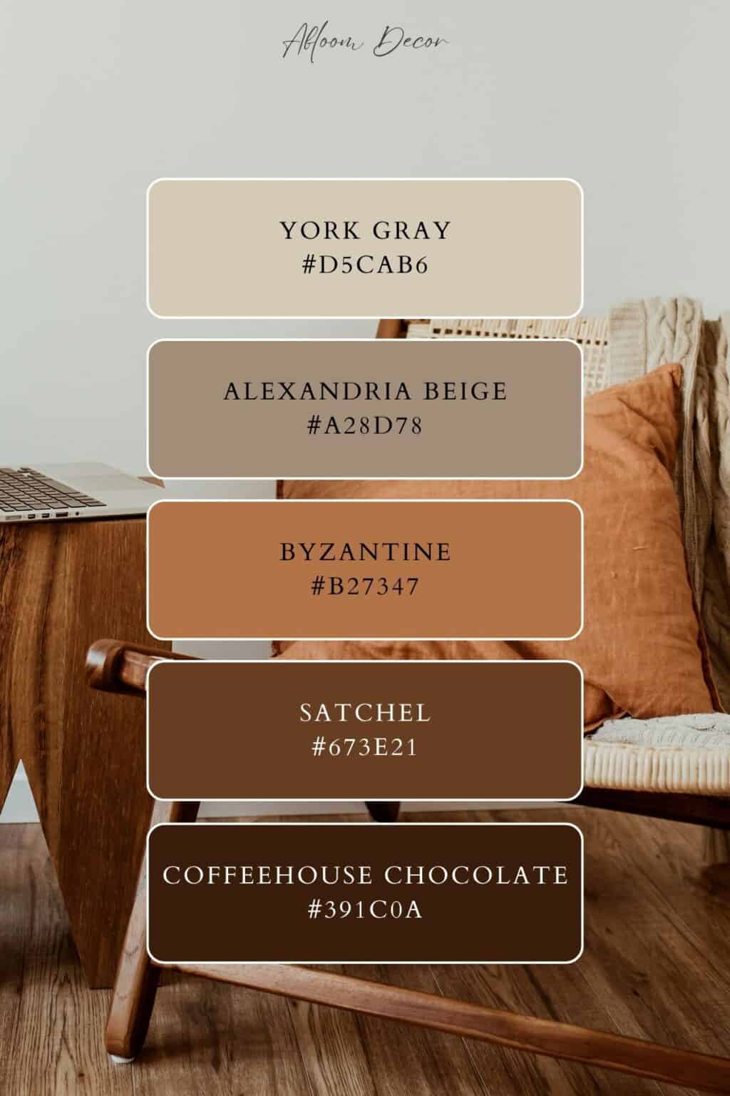 Burnt Orange Color Palette With Hex Codes and Paint Colors