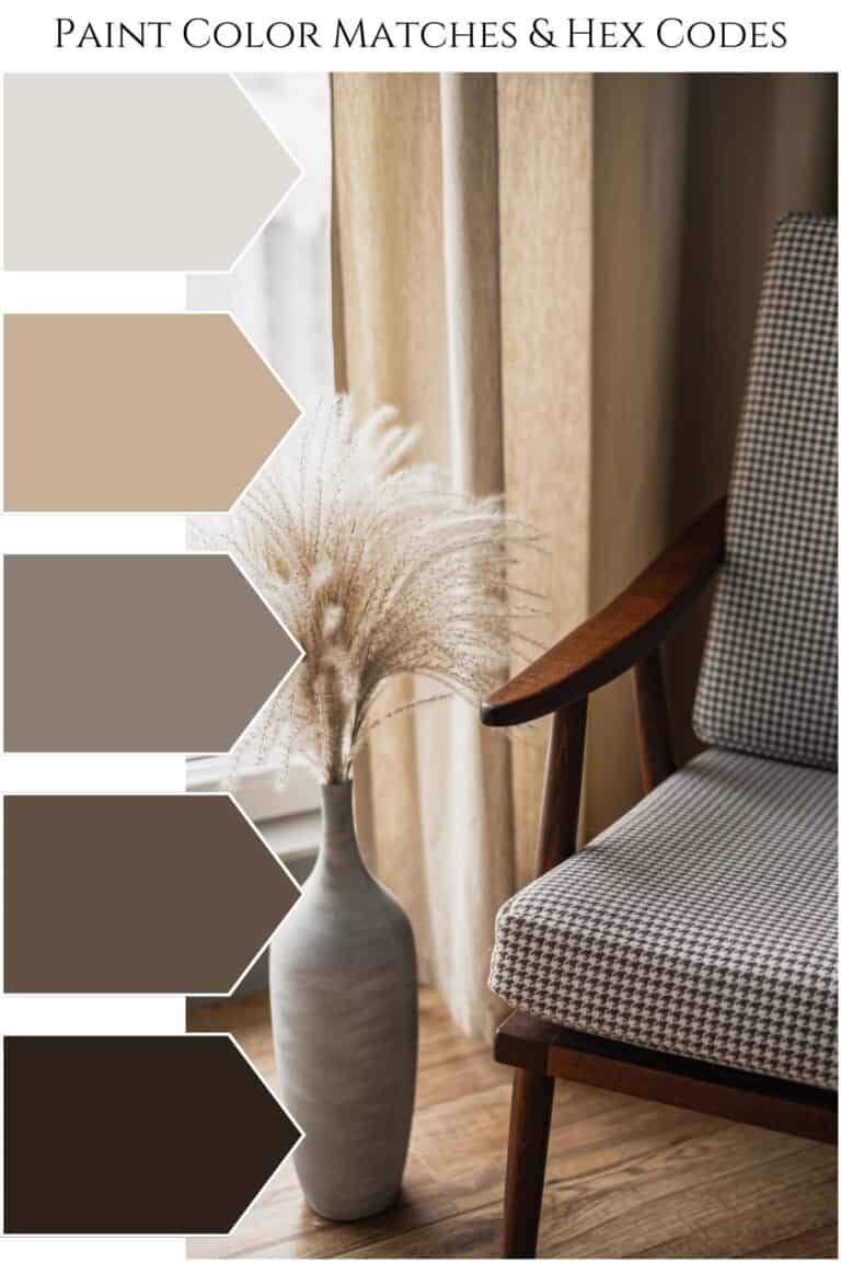 Shades of Brown Color Palette With Hex Codes and Paint Colors