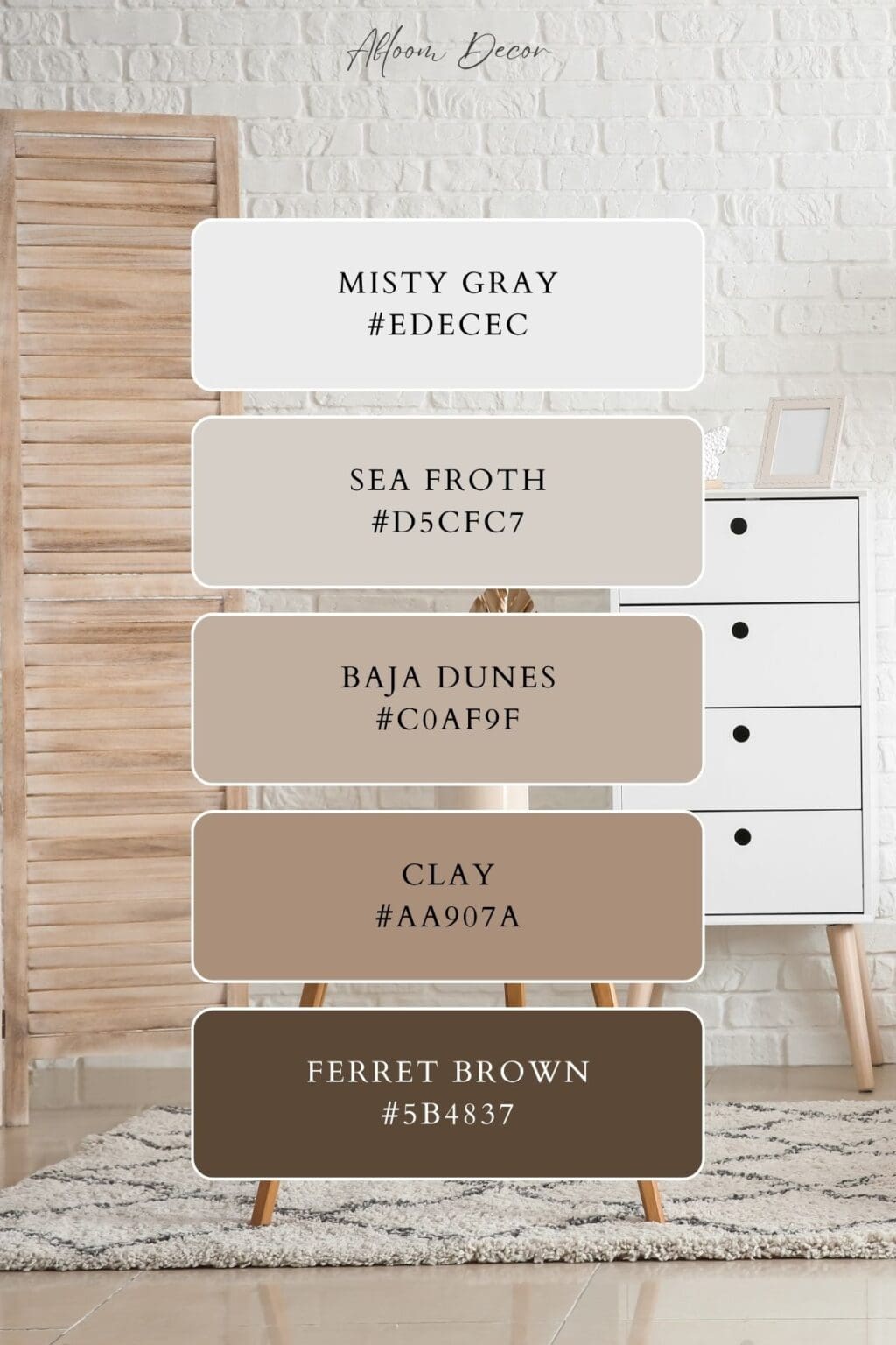 Beige and Brown Color Palette With Paint Color Matches