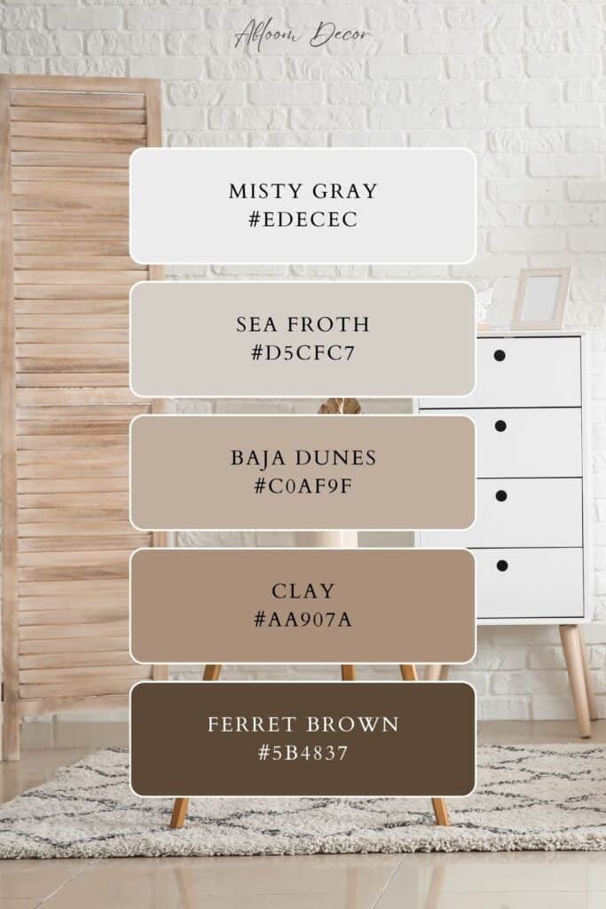 Beige and Brown Color Palette With Paint Color Matches
