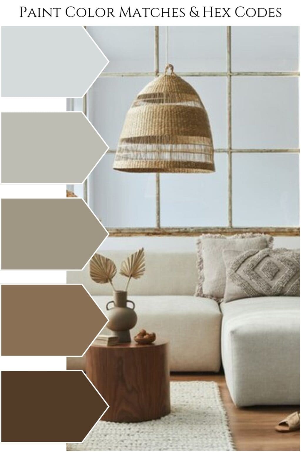 Neutral Boho Color Palette With Paint Colors and Hex Codes