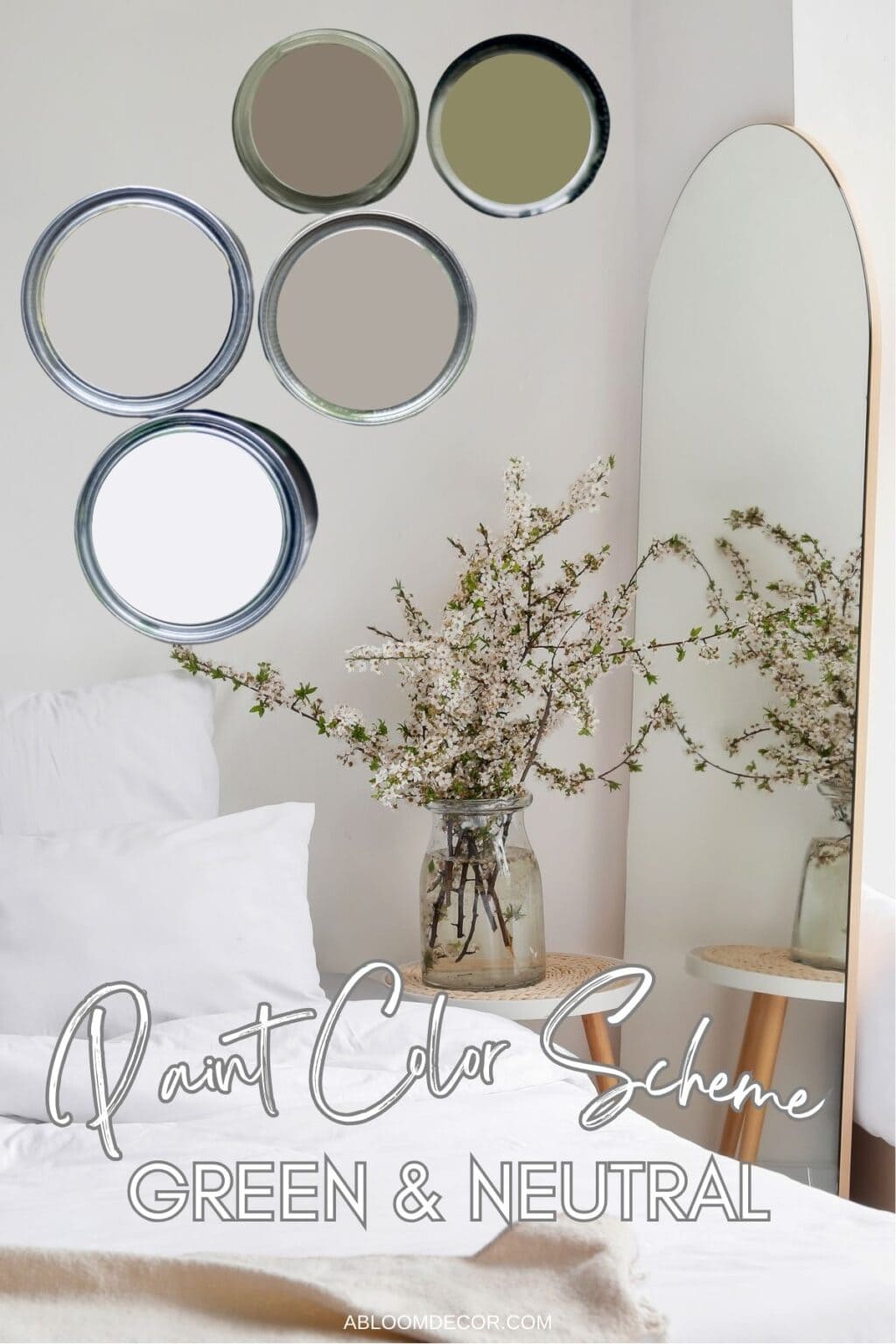 Soft Gray and Green Color Palette With Paint Color Matches