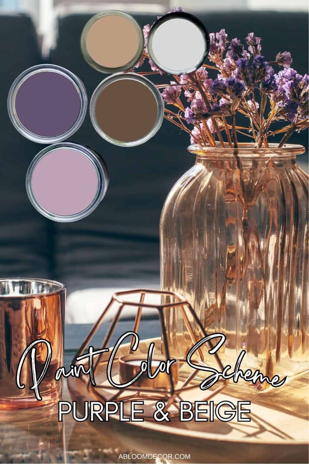 Soft Purple and Brown Color Palette With Paint Color Matches