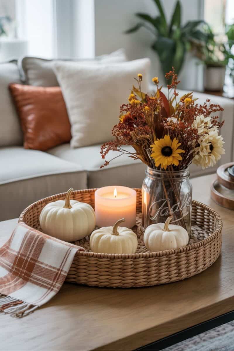Cozy Fall Coffee Table Decor Ideas