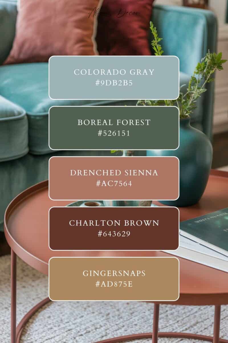 Dark Teal Rust & Burgundy Color Palette For Fall