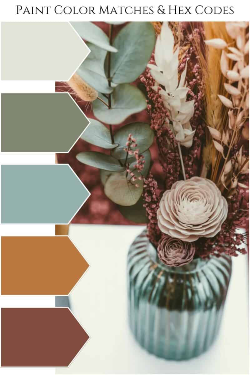 Western Fall Color Palette With Hex Codes and Paint Colors