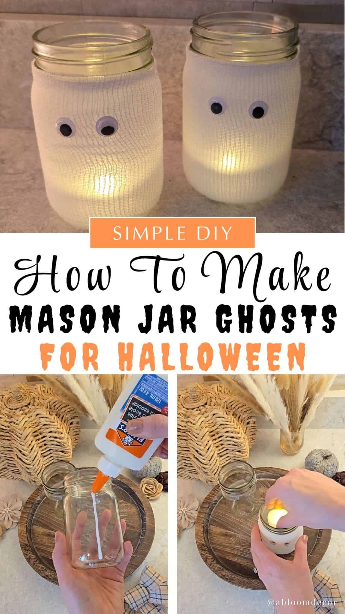Quick DIY Halloween Ghost Mason Jars That Bring a Cozy Glow