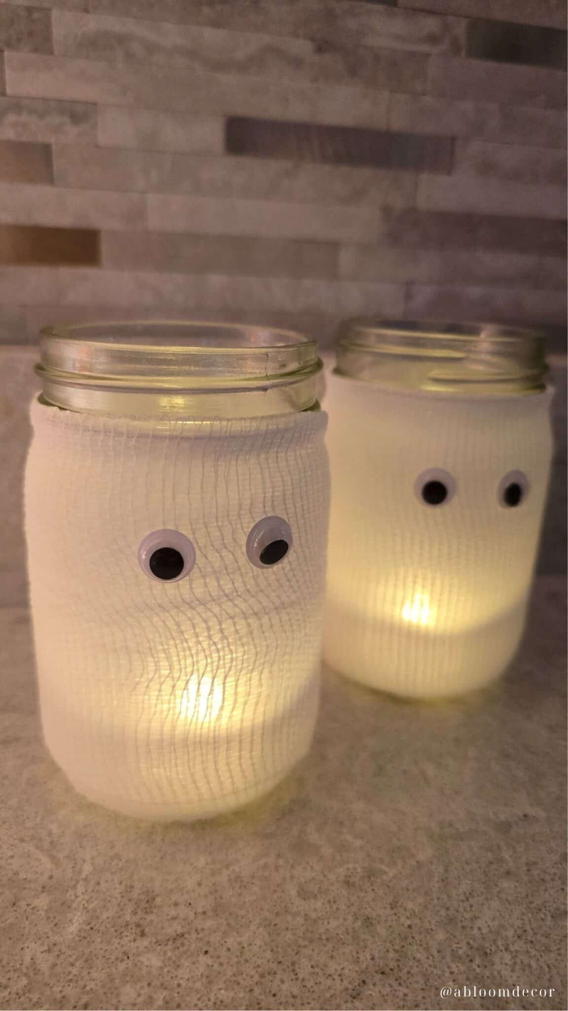 Quick DIY Halloween Ghost Mason Jars That Bring a Cozy Glow