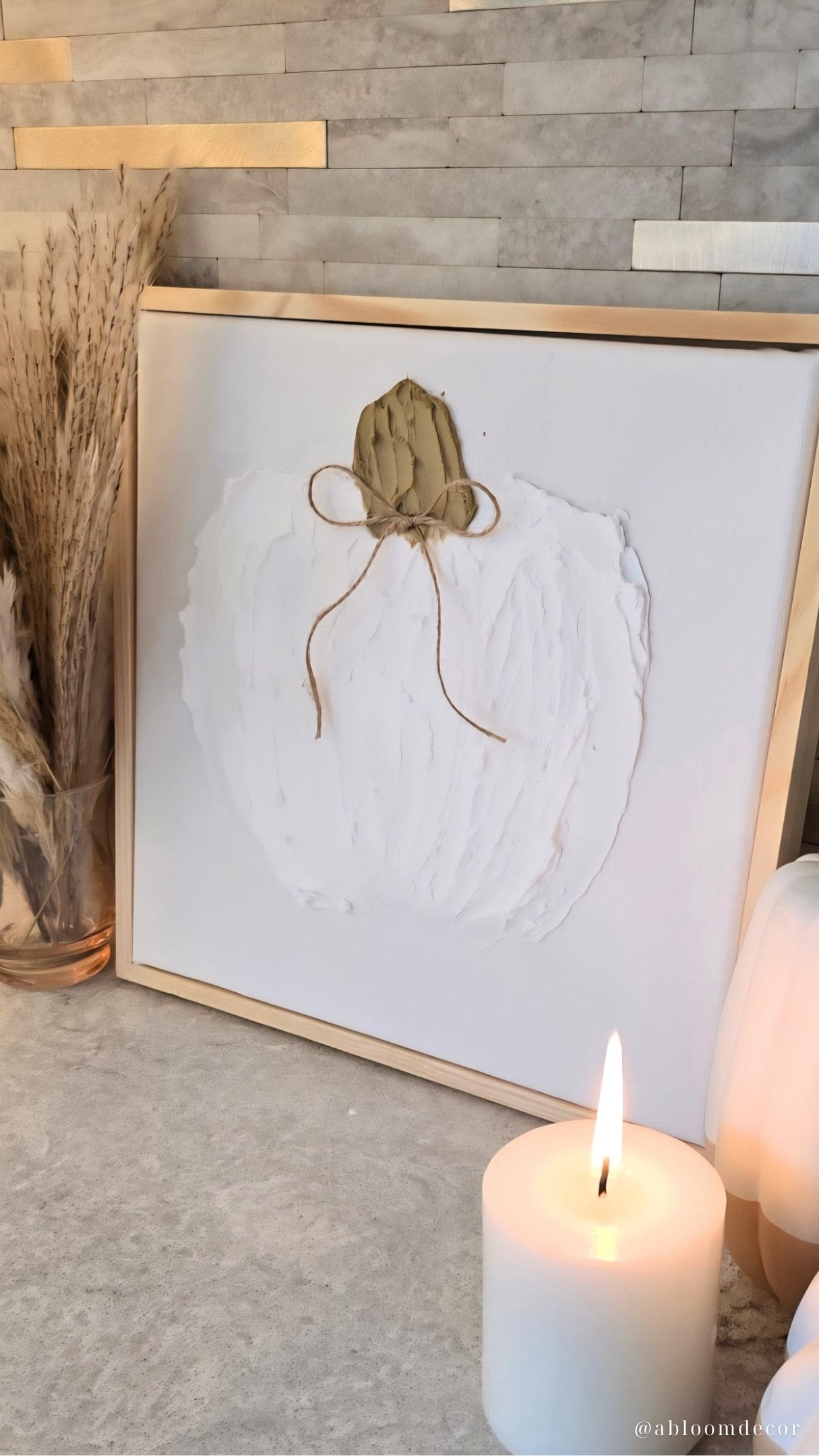DIY Spackle Pumpkin Wall Art That Looks Store-Bought