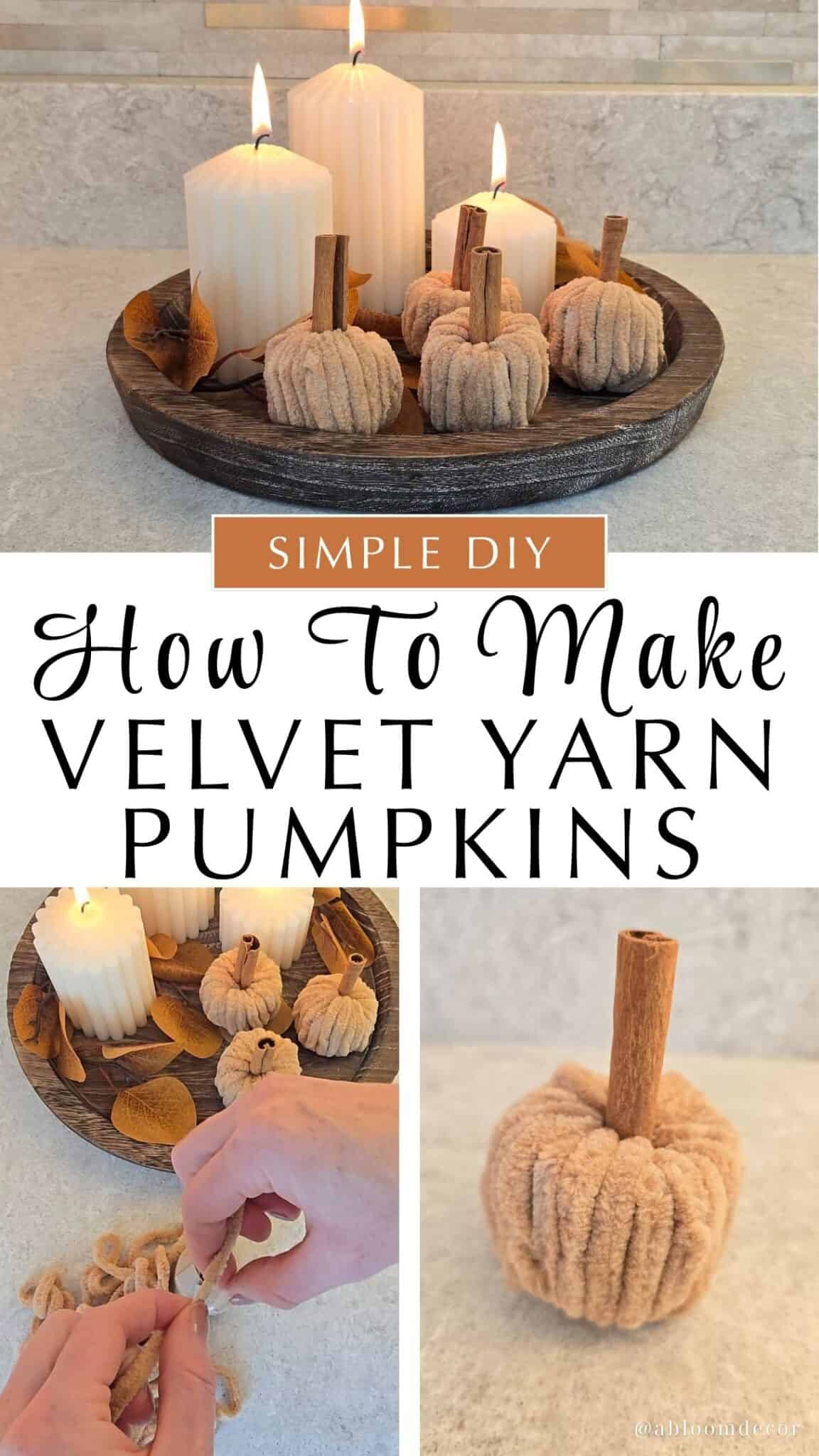 DIY Velvet Pumpkins That look Straight Out of a Boutique