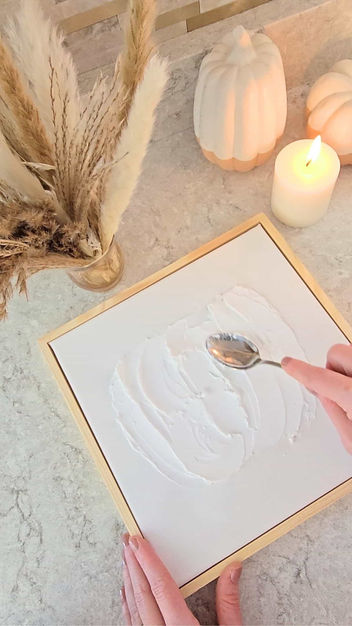 DIY Spackle Pumpkin Wall Art That Looks Store-Bought
