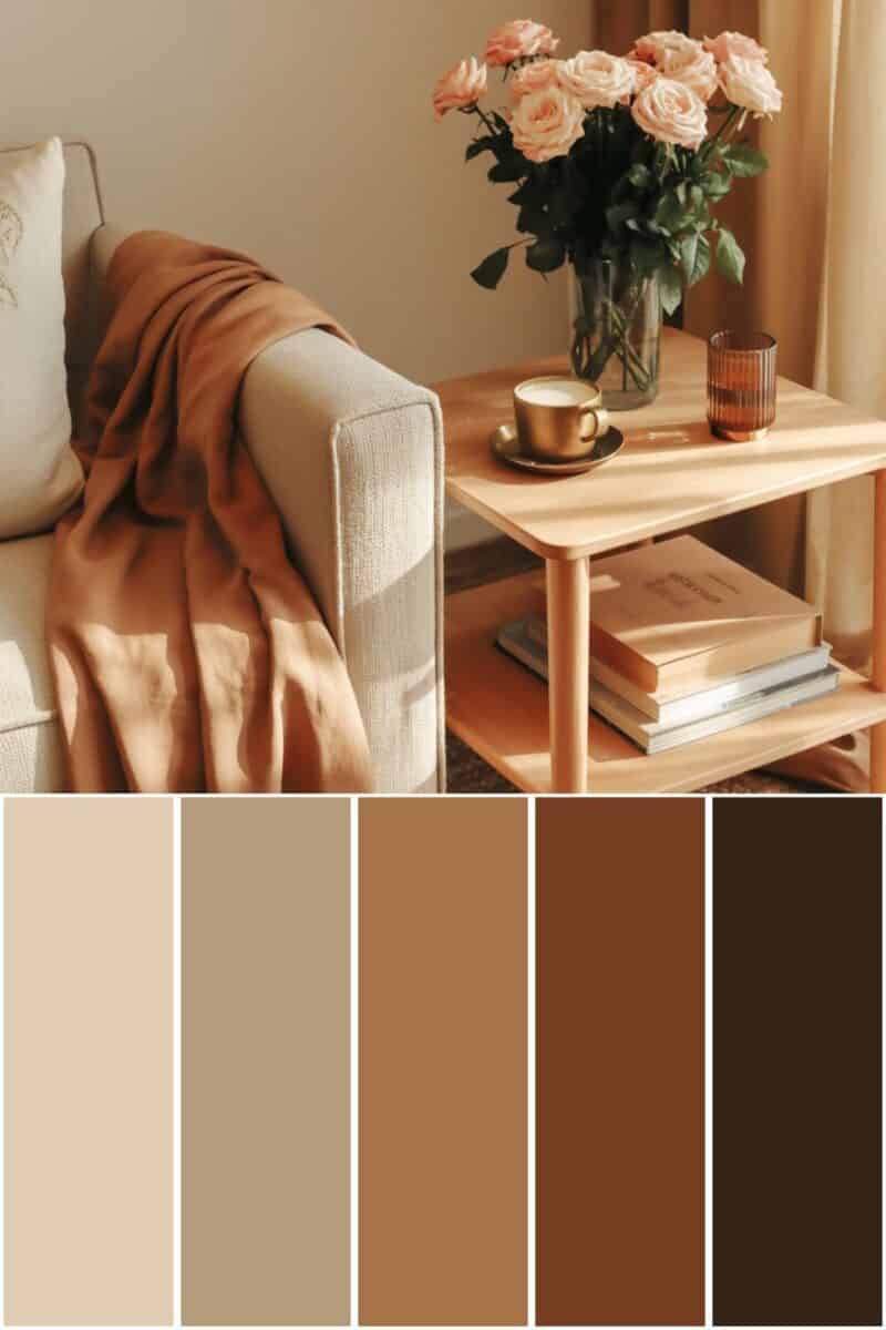 Cozy Color Palette with Hex Codes and Paint Color Matches