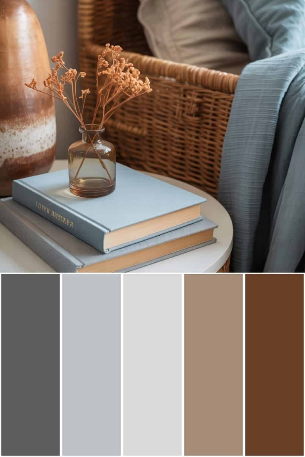 Beige and Blue Color Palette With Paint Colors and Hex Codes