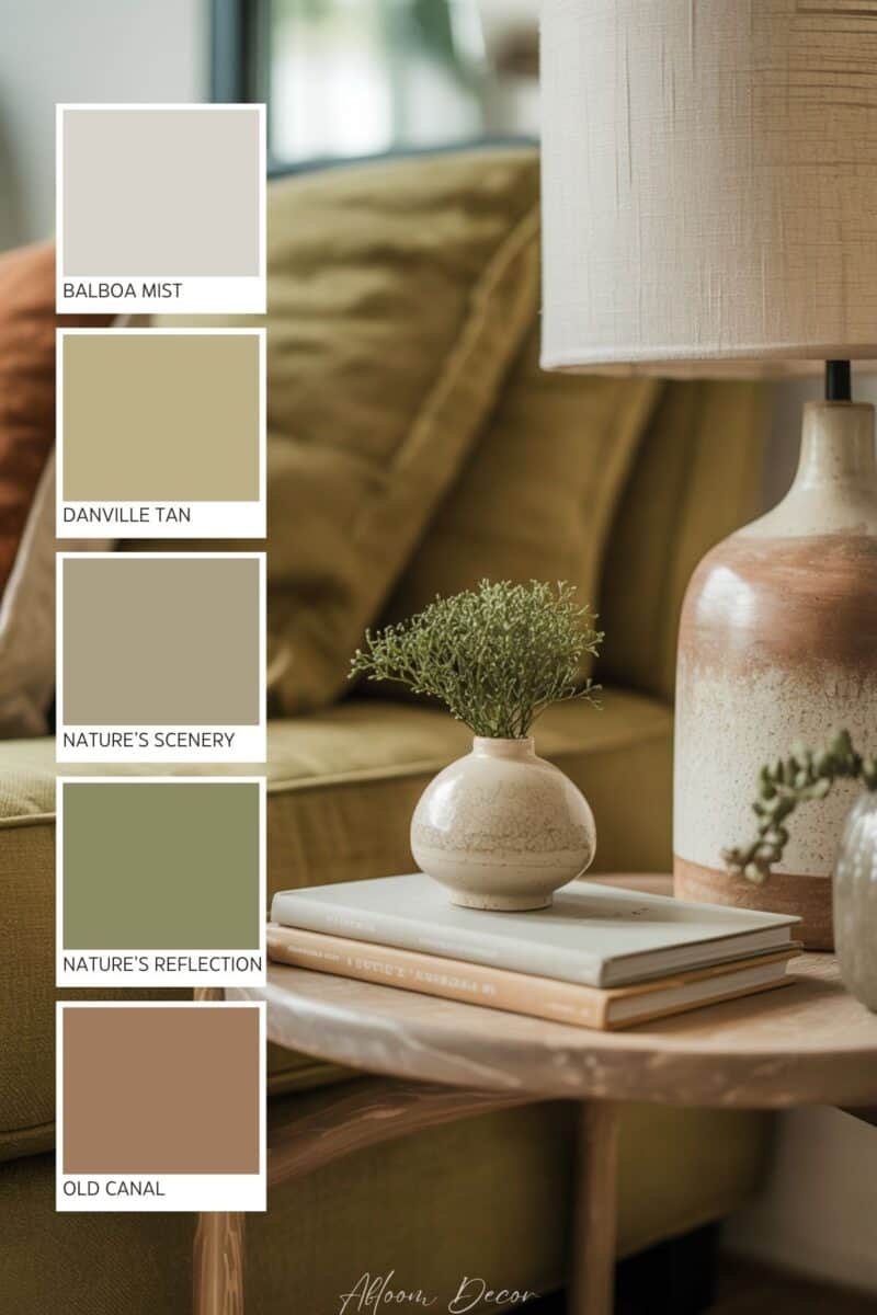 Earth Tone Green Color Palette for a Calm, Cozy Home