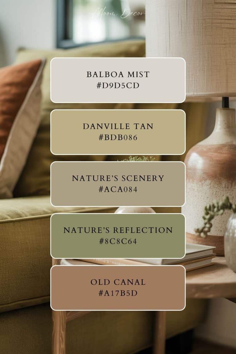 Earth Tone Green Color Palette for a Calm, Cozy Home